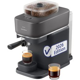PHILIPS BARISTINA Espressomaschine "mit Bean swap BAR320/60 mit Mahlwerk f&uuml;r ganze Bohnen", schwarzgrau, 1, Kaffeemaschinen, Doppelter Bohnenbeh&auml;lter, 16 bar Pumpendruck, Schwarzgrau, Espressomaschine