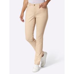 WITT Damen Jeans mit Stickerei an den Seitenn&auml;hten, sand, Gr&ouml;&szlig;e 36