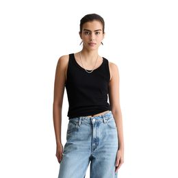 Marc O'Polo T-Shirt MARC O'POLO DENIM "aus Bio-Baumwoll-Stretchjersey", Damen, Gr. XXS, schwarz, Obermaterial: 96% Baumwolle, 4% Elasthan, unifarben, Basic, slim fit, Rundhals, Shirts T-Shirt