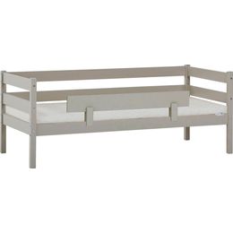 Einzelbett Hoppekids "ECO Comfort Kinderbett, Kiefer Massivholz, Jugendbett inkl. Rollrost", grau (tauben grau), B:76cm H:65cm L:166cm, Kiefer massiv, Betten, 70x160 cm, wahlweise in verschieden Farben/ Matratze/ Absturzsicherung