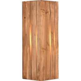 Trio LEUCHTEN Wandleuchte "KARUNI, Wandlampe mit Holz Schirm naturbelassen, indirektes Licht", natur, 1, H: 11cm, 1 Stk., Leuchten, exkl 1x E14 max 10W, Holz Wandleuchte mit Lichteffekten am Schirm, Wandleuchte