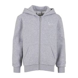 Kapuzenpullover Karl Kani "Karl Kani Chest Signature Essential Zip Hoodie Junior", M&auml;dchen, Gr. 146/152, grau, 70% Baumwolle, 30% Polyester, mehrfarbig, normal, ohne Ausschnitt, Pullover Kapuzenpullover