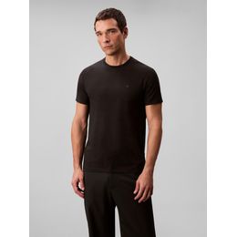 T-Shirt Calvin Klein "2 Pack SS STRETCH COTTON SLIM TEE", Herren, Gr. XXL, wei&szlig; (schwarz, hellwei&szlig;), Single Jersey, Obermaterial: 95% Baumwolle, 5% Elasthan, unifarben, slim fit normal, Rundhals, eingesetzt abgesteppte Kante, Shirts T-Shirt, Rundhalsausschnitt, slim fit