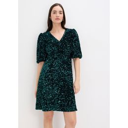 bonprix Paillettenkleid, gr&uuml;n, Gr.44/46 (L), Feminines Kleid mit hochwertigen Pailletten, aus Samt