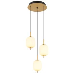 Globo LIGHTING LED Pendelleuchte "EWALD", messingfarben, 1 Stk., Leuchten, H&auml;ngelampe/H&auml;ngeleuchte/Glas opal/h&ouml;henverstellbar/messingfarben, LED Pendelleuchte