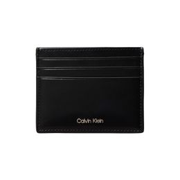 Kartenetui Calvin Klein "RAISED CARDHOLDER", Damen, schwarz, Leder, unifarben, Basic, Kleinlederwaren, Unisex Geldb&ouml;rse, Kreditkartenetui mit Logo-Schriftzug