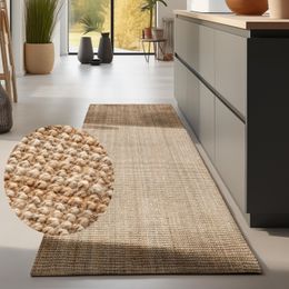 Teppich Hanse Home "Jaipur Juteteppich, als L&auml;ufer und in Rund", beige (naturgold), B:80cm H:10mm L:200cm, Jute, Teppiche, Teppich, 100% Naturfaser, Wohnzimmer, Esszimmer, Schlafzimmer, GRS
