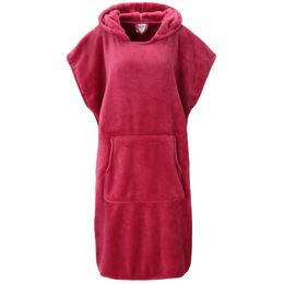 Badeponcho OTTO HOME "Miia, Surfponcho ideal f&uuml;r Sauna, Spa & im Urlaub" Gr. S, beere, S/M, Microfaser, Hausm&auml;ntel, weich und kuschelig, pl&uuml;sch, Unisex, f&uuml;r Damen und Herren