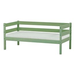 Einzelbett Hoppekids "ECO Comfort Kinderbett, Kiefer Massivholz, Jugendbett inkl. Rollrost", gr&uuml;n (blassgr&uuml;n), B:76cm H:65cm L:166cm, Kiefer massiv, Betten, 70x160 cm, wahlweise in verschieden Farben/ Matratze/ Absturzsicherung