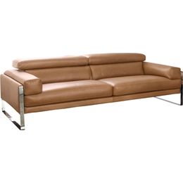 2-Sitzer Calia italia "Romeo, Designsofa der Extraklasse mit tollem Sitzkomfort, Breite 182cm", beige (karma 600 cuoio), B:182cm H:67cm T:105cm, AnilinLEDER Karma gewachst (echtes Rindsleder), Sofas, edle Design Kufenf&uuml;&szlig;e und edlem Lederbezug