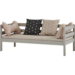 Einzelbett Hoppekids "ECO Comfort Kinderbett, Kiefer Massivholz, Jugendbett inkl. Rollrost", grau (tauben grau), B:76cm H:65cm L:166cm, Kiefer massiv, Betten, 70x160 cm, wahlweise in verschieden Farben/ Matratze/ Absturzsicherung