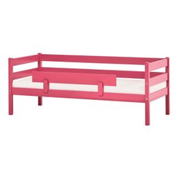 Einzelbett Hoppekids "ECO Comfort Kinderbett, Kiefer Massivholz, Jugendbett inkl. Rollrost", rosa (barockrose), B:76cm H:65cm L:166cm, Kiefer massiv, Betten, 70x160 cm, wahlweise in verschieden Farben/ Matratze/ Absturzsicherung