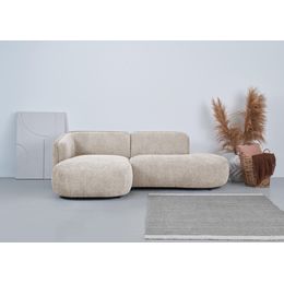 Ecksofa Home Affaire "OSTRUP Rundsofa, L-Form, Naturt&ouml;ne, Boucle oder Chenille", beige, B:278cm H:73cm T:152cm, 100% Polyester, Sofas, Ecksofa, Breite 278 cm, organische Form mit sanften Rundungen