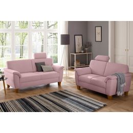 Polstergarnitur Home Affaire "Texel", rosa (altrosa), Struktur fein, Sitzm&ouml;bel-Sets, als Set, mit Federkern und Kontrastnaht