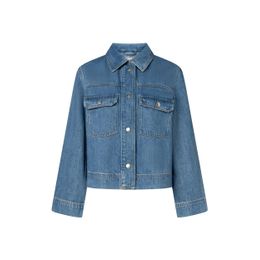 JOOP! Jeansjacke JOOP "Inoa", Damen, Gr. L, denimblau, Denim/Jeans, Obermaterial: 82% Baumwolle, 18% Lyocell, bequem, Manschette, Jacken Jeansjacke, aus Baumwolldenim mit Lyocell, im Blousonstil