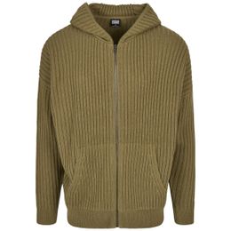Hoodie Urban Classics "Urban Classics Herren Knitted Zip Hoody", Herren, Gr. M, tiniolive, 100% Polyacryl, unifarben, Sweatshirts Hoodie