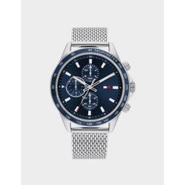 Zubeh&ouml;r Tommy Hilfiger Miles Chronograph Mesh-Armbanduhr in Navy-Silber