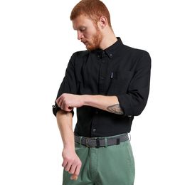 Ben Sherman - Hemd f&uuml;r Herren, Oxford-Stil, Lang&auml;rmlig (Schwarz)