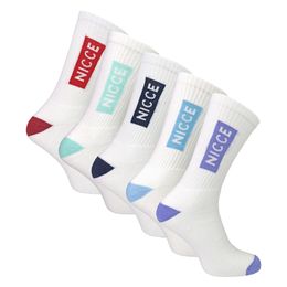 Nicce 5er-Pack Herren Sport Crew Socken, Baumwollreich, atmungsaktiv und gepolstert