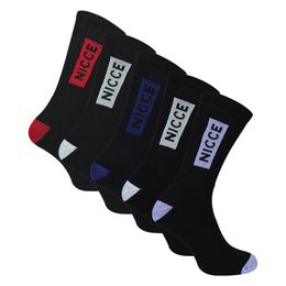 Nicce 5er Pack Herren Sport Crew Socken aus atmungsaktivem, reichhaltigem Baumwollmaterial mit Polsterung