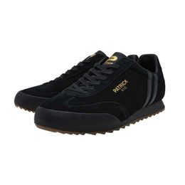 Patrick - "Rio" Sneaker f&uuml;r Herren, Wildleder (Schwarz/Schwarz/Wei&szlig;)