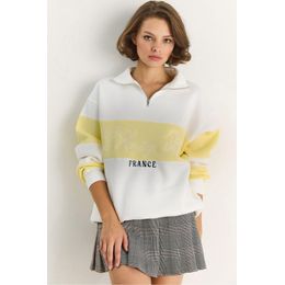 Bedrucktes Relaxed Fit Polo Sweatshirt