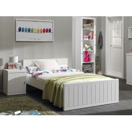 Einzelbett Vipack, wei&szlig;, B:126cm H:76,5cm L:210cm, Betten, Modernes Einzelbett mit 120 x 200 cm Liegefl&auml;che, Wei&szlig; lackiert
