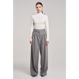 BENU Wei&szlig;er Damen Merinowolle Rollkragenpullover