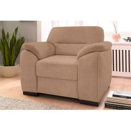 Sit & More Sessel SIT & MORE "Montego", braun (schoko), B:106cm H:88cm T:90cm, Luxus-Microfaser ALTARA NUBUCK(100% Polyester);Luxus-Microfaser (90% Polyester, 10% Polyamid);Struktur (100% Polyester), Sessel, Sessel, mit Federkern