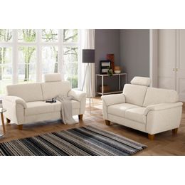 Polstergarnitur Home Affaire "Texel", beige (natur), Struktur, Sitzm&ouml;bel-Sets, als Set, mit Federkern und Kontrastnaht