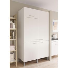 Pantryk&uuml;che Optifit "Lilly", wei&szlig; (k&uuml;che: wei&szlig;, front: wei&szlig;, korpus: wei&szlig;, arbeitsplatte: schwarz stone), B:120cm H:211,8cm T:58,4cm, Komplettk&uuml;chen-Sets, Breite 120 cm, wahlweise mit E-Ger&auml;t