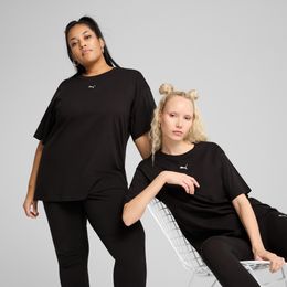 T-Shirt Puma "ESS RELAXED TEE", Damen, Gr. L, schwarz (Puma schwarz), Jersey, Obermaterial: 100% Baumwolle, unifarben, relaxed fit normal, Rundhals, Shirts T-Shirt, Kurzarm, Rundhalsausschnitt
