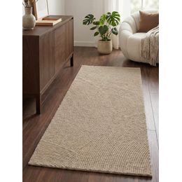 Wollteppich Hanse Home "Calmio, auch als L&auml;ufer und in rund", beige (hellbeige), B:80cm H:18mm L:200cm, Wolle, Teppiche, Handgetuftet, Wolle, Natur, Wohnzimmer, Schlafzimmer, Skandi, Hygge