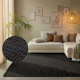 Teppich Hanse Home "Jaipur Juteteppich, als L&auml;ufer und in Rund", schwarz, B:160cm H:10mm L:230cm, Jute, Teppiche, Teppich, 100% Naturfaser, Wohnzimmer, Esszimmer, Schlafzimmer, GRS