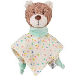 Schmusetuch Sterntaler "B&Auml;R Bo S", Baby, ecru, Flausch, Musselin, Schnuffelt&uuml;cher, mit Rassel