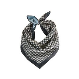 Nickituch Laura Scott, Damen, schwarz (hellbraun, schwarz), Satin, Polyester, Hahnentrittmuster, bedruckt, gemustert, Modet&uuml;cher, mit modischem Hahnentritt-Allover-Druck