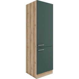 Hochschrank Optifit "Bella", gr&uuml;n (steingr&uuml;n, wildeiche, wildeiche), B:60cm H:206,8cm T:60cm, Holzwerkstoff, Schr&auml;nke, Hochschrank, Breite 60 cm, H&ouml;he 206,8 cm, 5 F&auml;cher