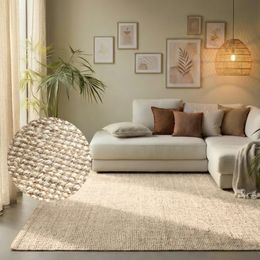 Teppich Hanse Home "Jaipur Juteteppich, als L&auml;ufer und in Rund", beige (naturwei&szlig;), B:160cm H:10mm L:230cm, Jute, Teppiche, Teppich, 100% Naturfaser, Wohnzimmer, Esszimmer, Schlafzimmer, GRS