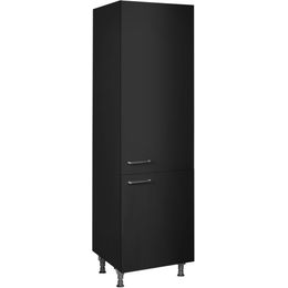Hochschrank Nobilia "Touch", Ausrichtung w&auml;hlbar, mit zwei T&uuml;ren, vormontiert", schwarz (front: lacklaminat schwarz supermatt, korpus: schwarz), B:60cm H:216,6cm T:58,3cm, Schr&auml;nke, Hochschrank, Breite/H&ouml;he: 60/216,6 cm