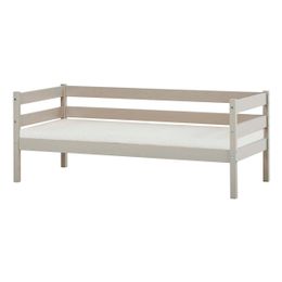 Einzelbett Hoppekids "ECO Comfort Kinderbett, Kiefer Massivholz, Jugendbett inkl. Rollrost", grau (tauben grau), B:76cm H:65cm L:166cm, Kiefer massiv, Betten, 70x160 cm, wahlweise in verschieden Farben/ Matratze/ Absturzsicherung