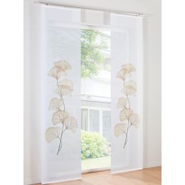 Schiebegardine HEINE HOME Gr. 4, beige (sand, wei&szlig;), B:57cm H:245cm, Polyester, Gardinen