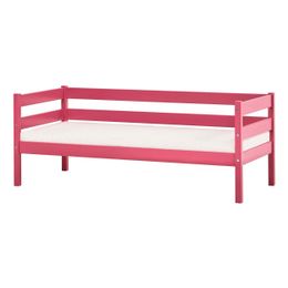 Einzelbett Hoppekids "ECO Comfort Kinderbett, Kiefer Massivholz, Jugendbett inkl. Rollrost", rosa (barockrose), B:76cm H:65cm L:166cm, Kiefer massiv, Betten, 70x160 cm, wahlweise in verschieden Farben/ Matratze/ Absturzsicherung