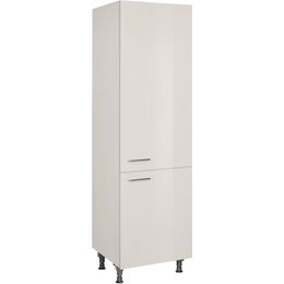 Hochschrank Nobilia "Flash", Ausrichtung w&auml;hlbar, mit zwei T&uuml;ren, vormontiert", grau (front: lacklaminat seidengrau hochglanz, korpus: seidengrau), B:60cm H:216,6cm T:58,3cm, Schr&auml;nke, Hochschrank, Breite/H&ouml;he: 60/216,6 cm