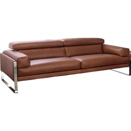 2-Sitzer Calia italia "Romeo, Designsofa der Extraklasse mit tollem Sitzkomfort, Breite 182cm", braun (karma 601 choccolate), B:182cm H:67cm T:105cm, AnilinLEDER Karma gewachst (echtes Rindsleder), Sofas, edle Design Kufenf&uuml;&szlig;e und edlem Lederbezug