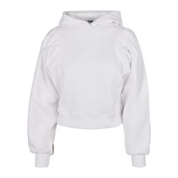 Kapuzenpullover Urban Classics "Urban Classics Damen Ladies Organic Gathering Batwing Hoody", Damen, Gr. XL, wei&szlig;, 100% Baumwolle, unifarben, normal, ohne Ausschnitt, Pullover Kapuzenpullover