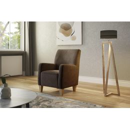 Sessel Home Affaire "Viva", rosa (kupfer), B:74cm H:93cm T:81cm, 100% Polyester, Sessel, Sessel, mit Federkern, mit Eichenf&uuml;&szlig;en
