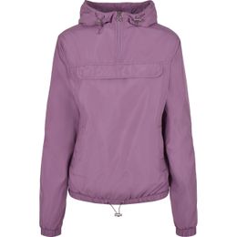 Langmantel Urban Classics "Urban Classics Damen Ladies Basic Pull Over Jacket", Damen, Gr. XS, duskviolet, 100% Polyester, unifarben, normal, ohne Ausschnitt, M&auml;ntel