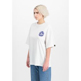 T-Shirt Alpha Industries "Logo Backprint T-Shirt W", Damen, Gr. L, wei&szlig;, Obermaterial: 100% Baumwolle, Shirts T-Shirt