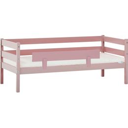 Einzelbett Hoppekids "ECO Comfort Kinderbett, Kiefer Massivholz, Jugendbett inkl. Rollrost", rosa (blassrosa), B:76cm H:65cm L:166cm, Kiefer massiv, Betten, 70x160 cm, wahlweise in verschieden Farben/ Matratze/ Absturzsicherung