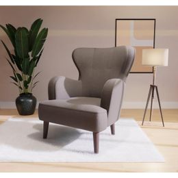 Sessel Home Affaire "SICILIA", grau, B:88cm H:88cm T:64cm, 100% Polyester, Sessel, Sessel, moderner Ohrensessel